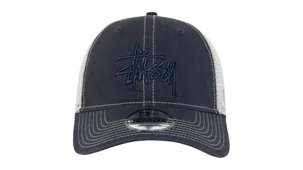 StüSsy X New Era 9twenty Basic Trucker - Deep Navy Blue | Editorialist